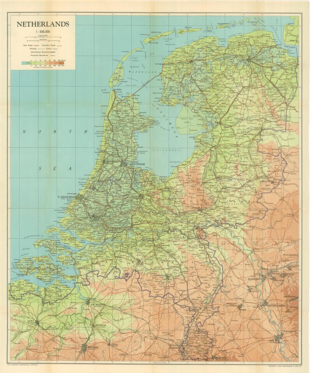 Netherlands 1944 Map | WWII Netherlands Escape Lines